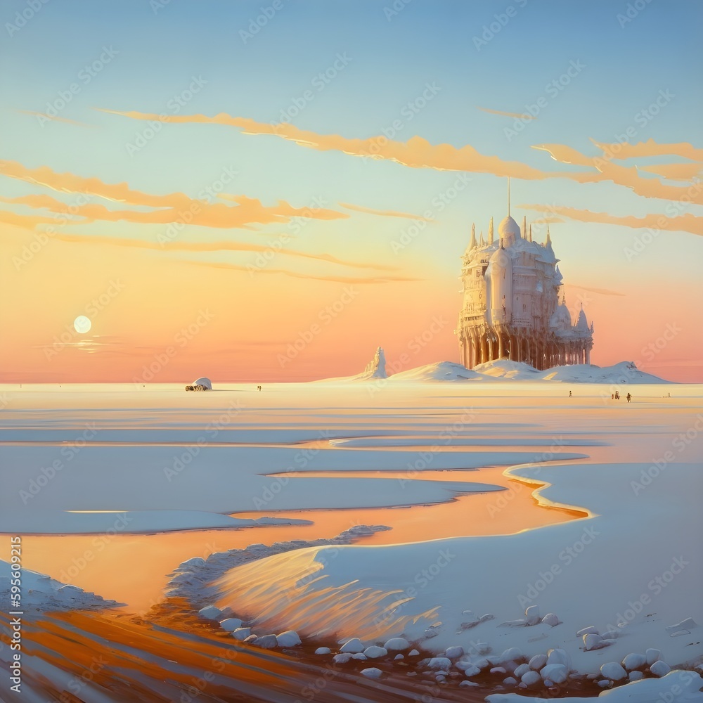 salt desert white twilight tarpits anime painting dramatic a white ...