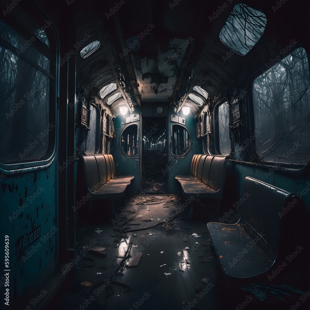Inside a dark abandoned Subway Train in New York Unreal Engine by Weta ...