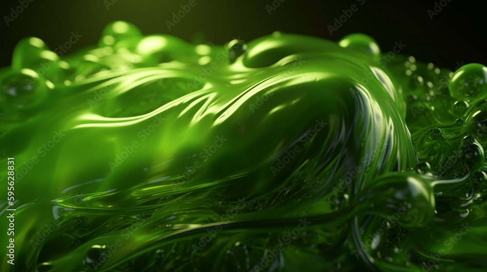Glossy green slime or jelly texture for background design. Generative ...