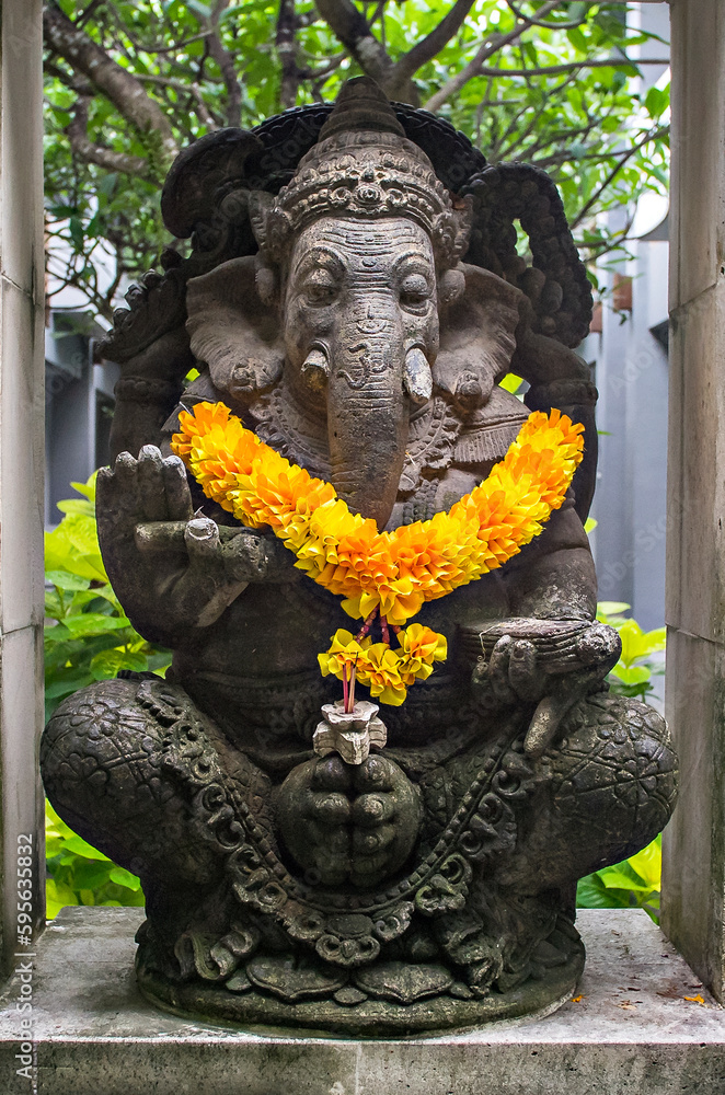 Statue of Lord Ganesha in Bali, Indonesia. Ganesha is hindu god of ...