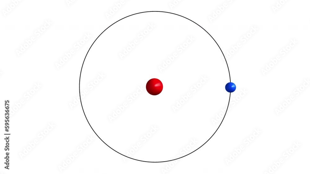 3d render of atom structure of hydrogen isolated over white background ...
