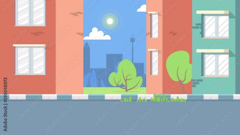 Animated Explainer Video Premade in Full Sidewalk explainer with bench ...