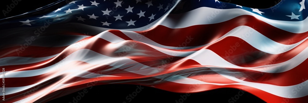 flowing american flag back background created with Generative AI ...
