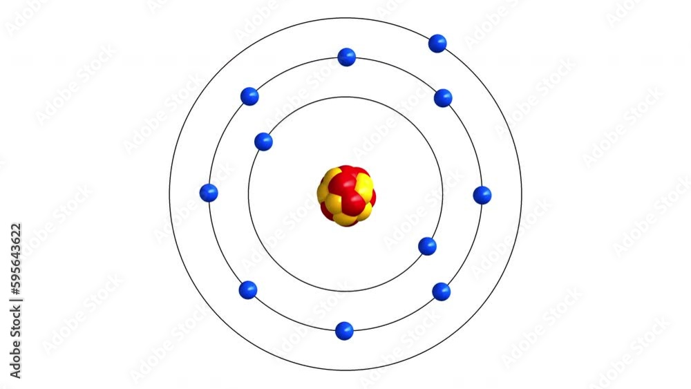 Video „3d rendered animation with alpha channel of atom structure of ...