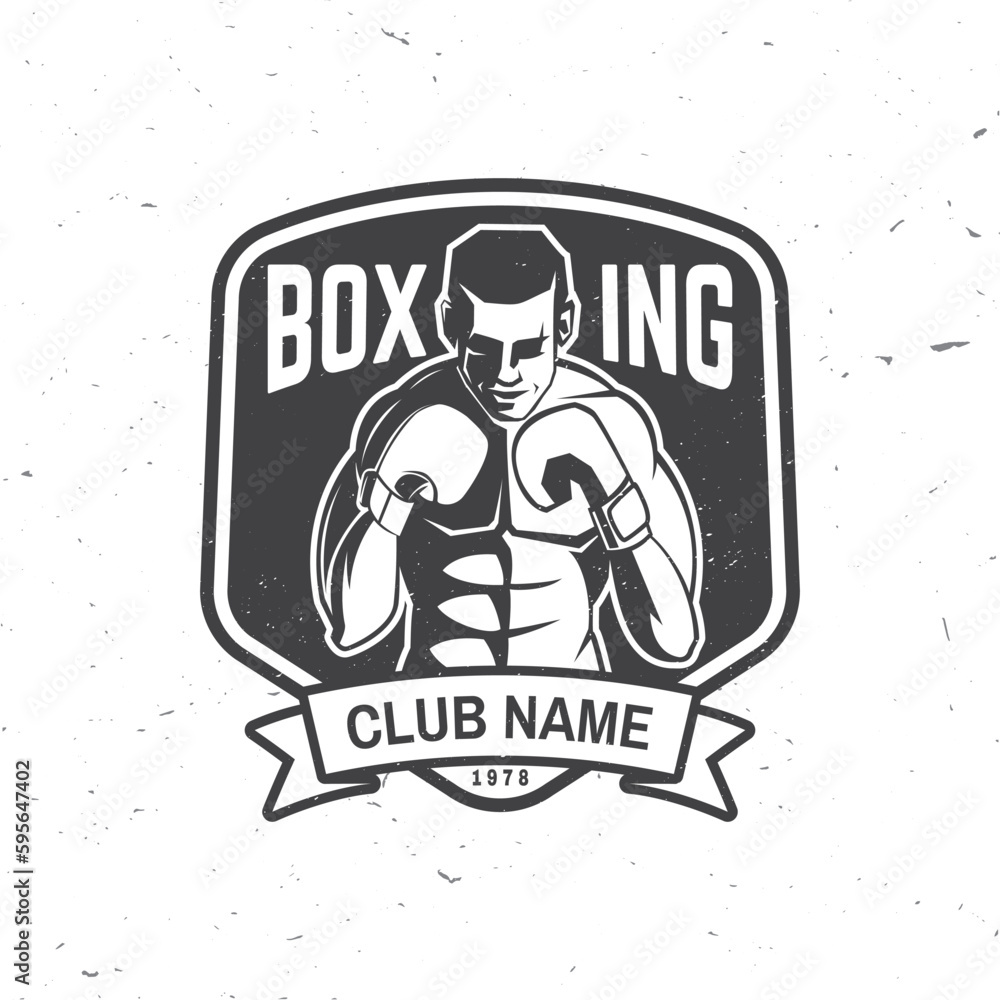 Boxing club badge, logo design. Vector illustration. For Boxing sport ...