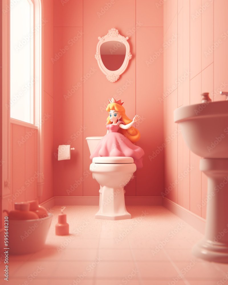 princess peach washing the face centered 3d render p , Generative AI ...