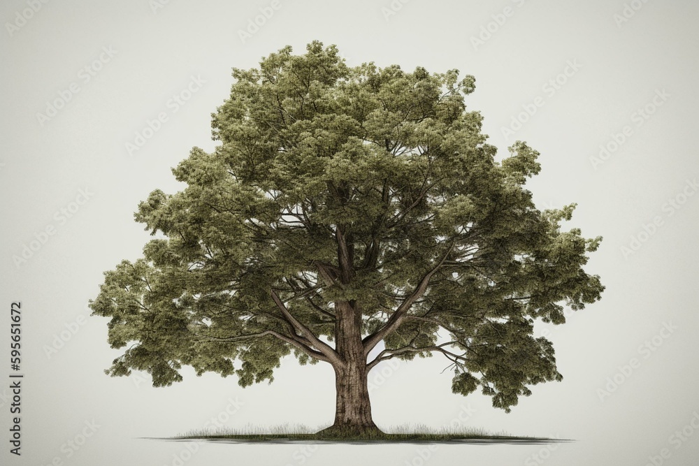 Graphic of an Elm tree on a simple background. Generative AI Stock ...