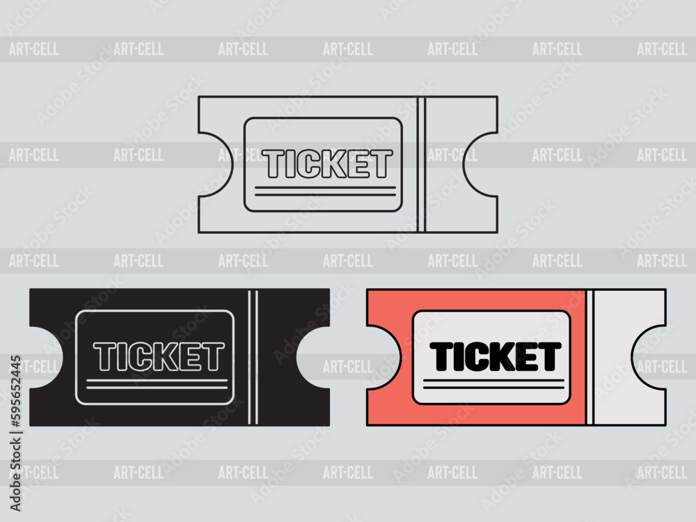 Vetor de Ticket SVG, Ticket Clipart, Ticket Silhouette, Train Ticket ...