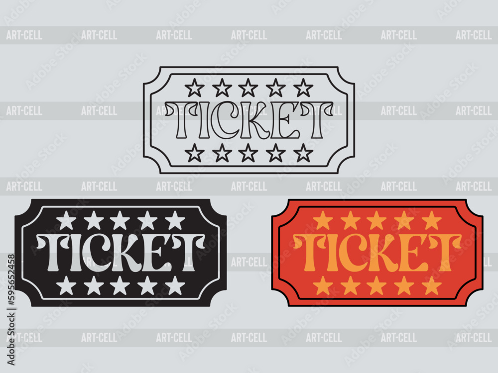 Ticket SVG, Ticket Clipart, Ticket Silhouette, Train Ticket SVG, cut ...