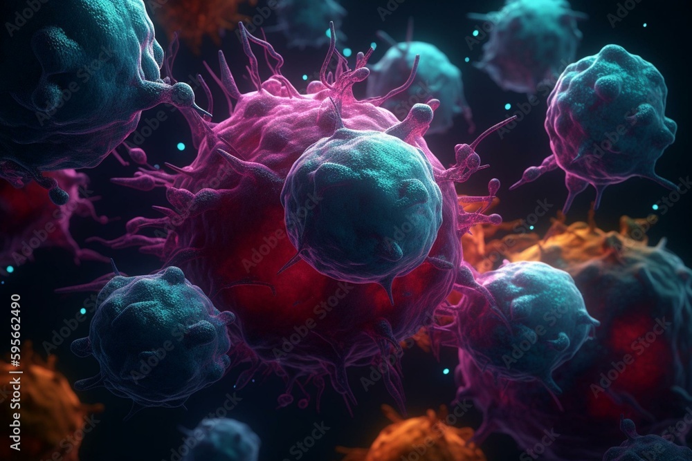 Vibrant scan of cancer cells eliminated by viral therapy 3D model for ...