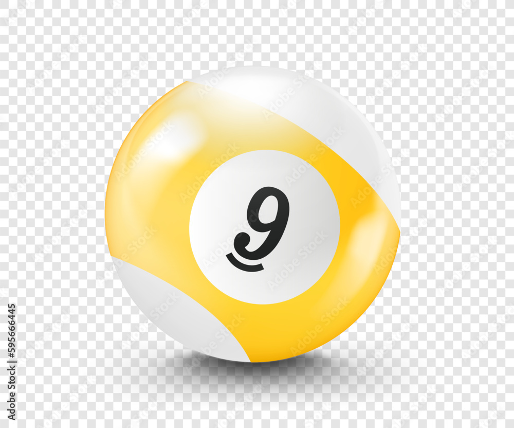 Blue billiard ball with number 10. 3d vector isolated on transparent ...