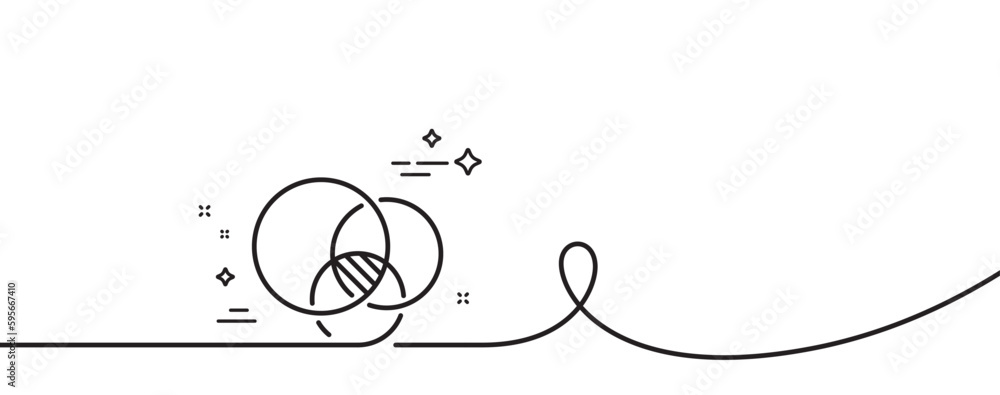 Euler diagram line icon. Continuous one line with curl. Eulerian ... Euler diagram line icon. Continuous one line with curl. Eulerian ...