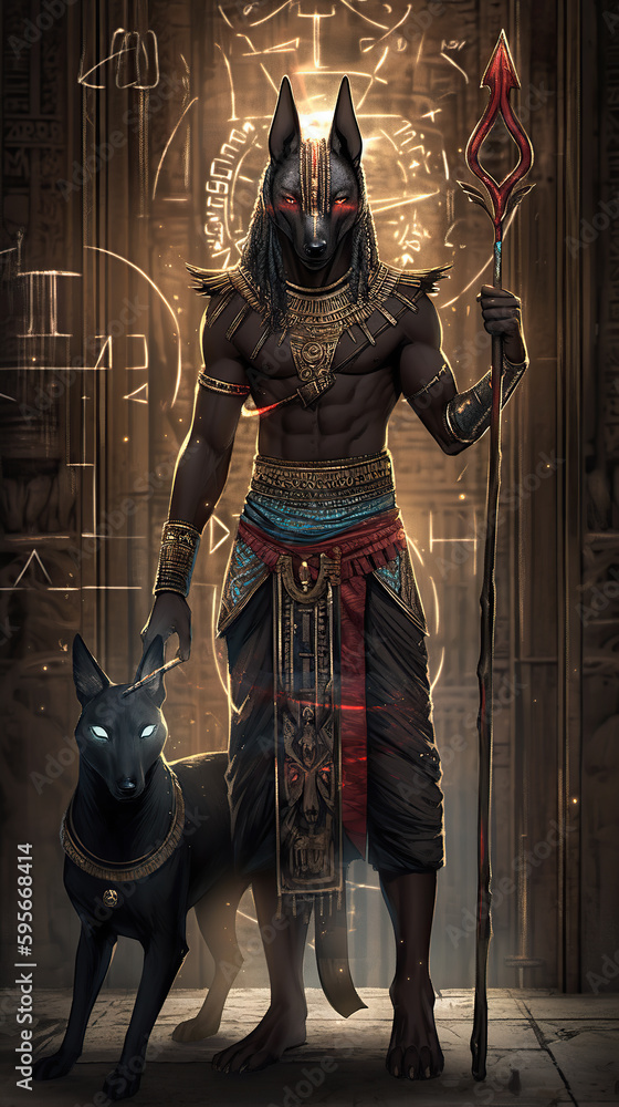 Anubis, the Egyptian protector god, guardian and guide of the dead ...