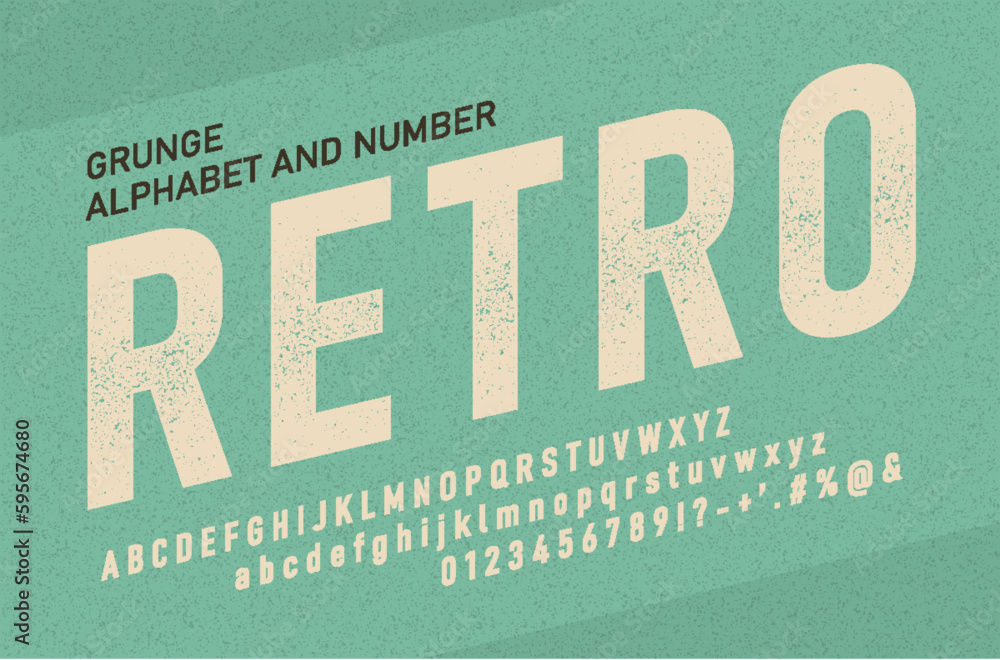 Italic retro font 90's, 80's with grunge texture. Vector retro alphabet ...