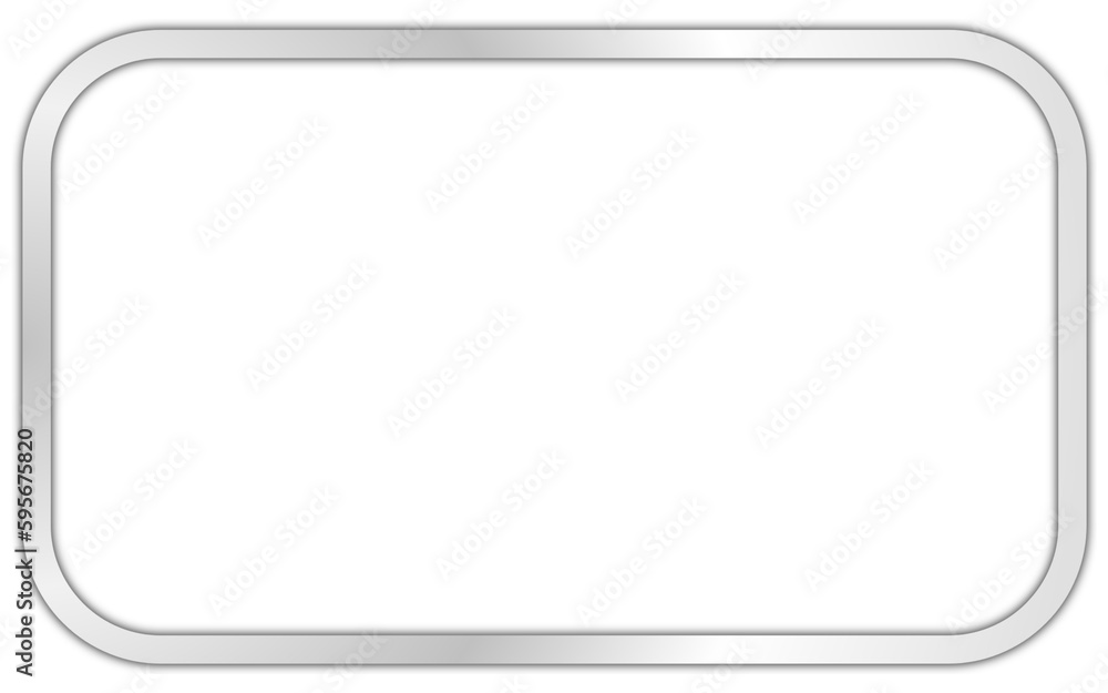 Silver frame transparent. 3d realistic silver gradient frame ...