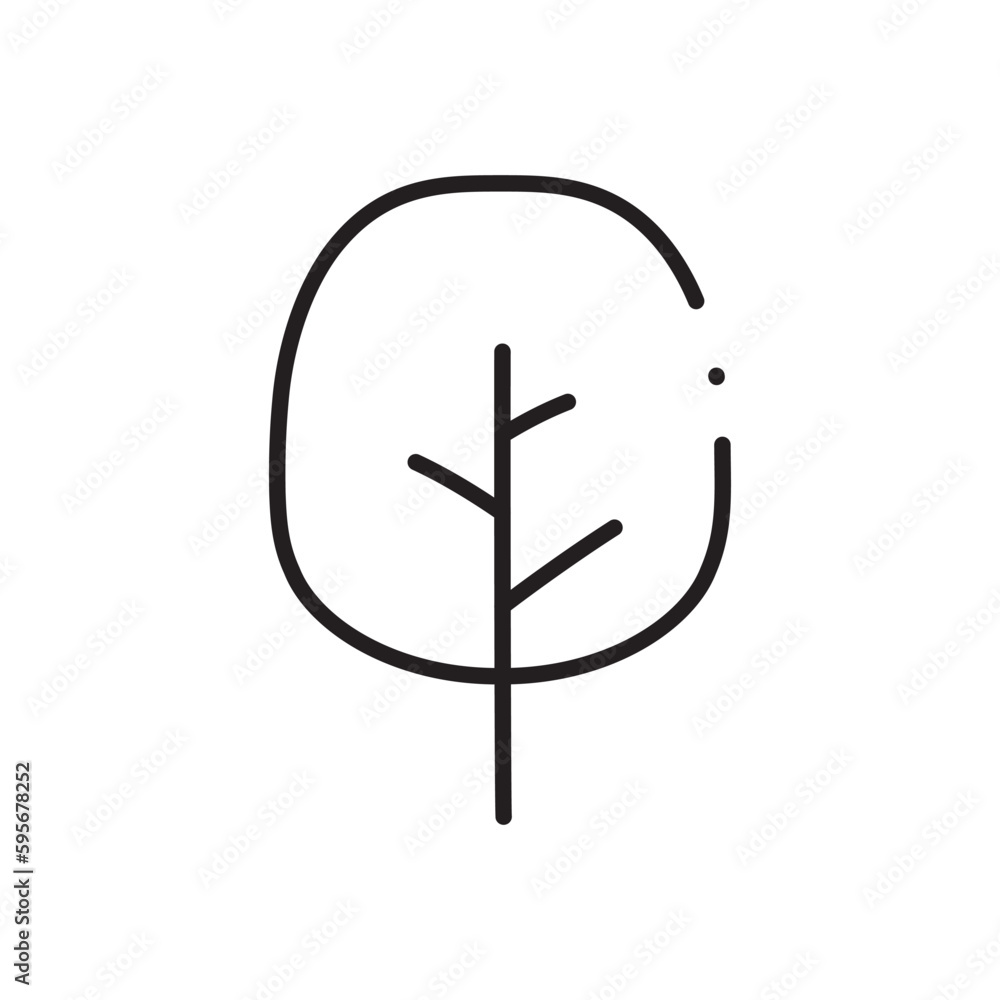 Tree vector line icon. Tree flat sign design. Tree symbol isolated ...