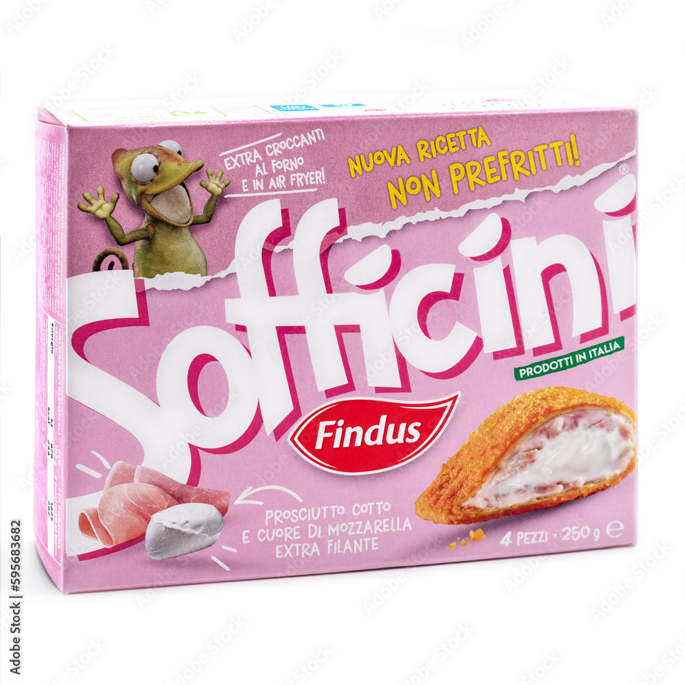 Findus Sofficini prosciutto cotto e mozzarella,frozen product on a ...