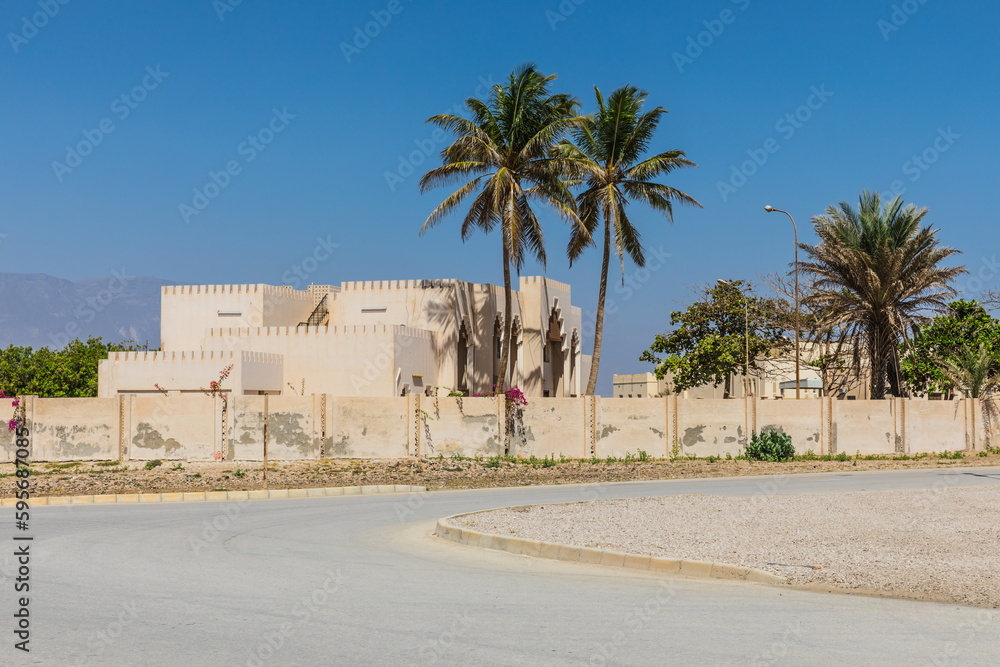 surroundings of the Mirbat castle near the sea in Mirbat town ...