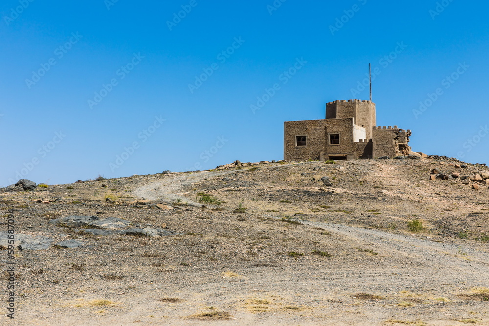 Small ancient fort in the city of Mirbat, Sultanate of Oman Stock Photo ...