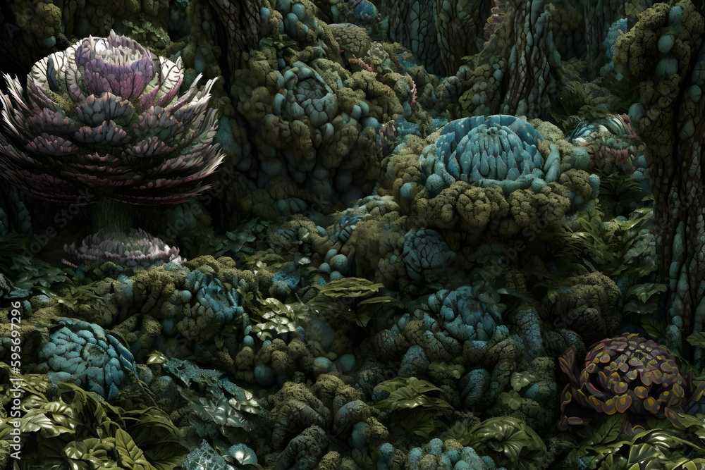 hypermaximalist alien planet with fantasy Alien creatures, magical ...
