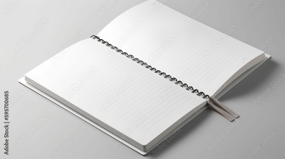 2d simple open notebook similar to mockup scene whide page , white ...