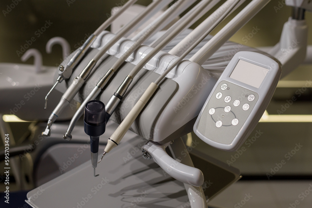 Modern dental unit, instruments and devices for teeth treatment in the ...