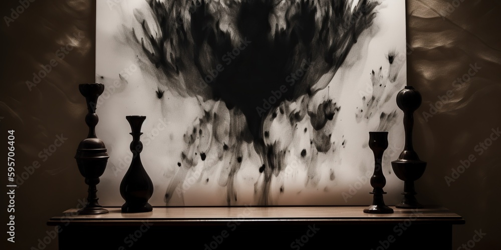 inkblot test image, set against mysterious, interpretive background ...