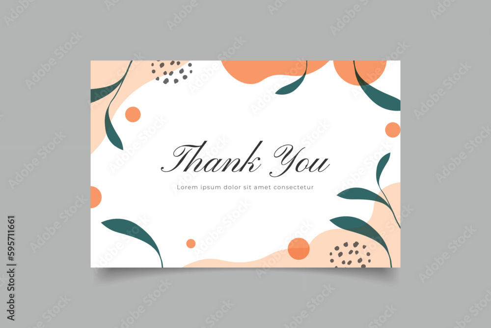 thank you card template design Stock Vector | Adobe Stock