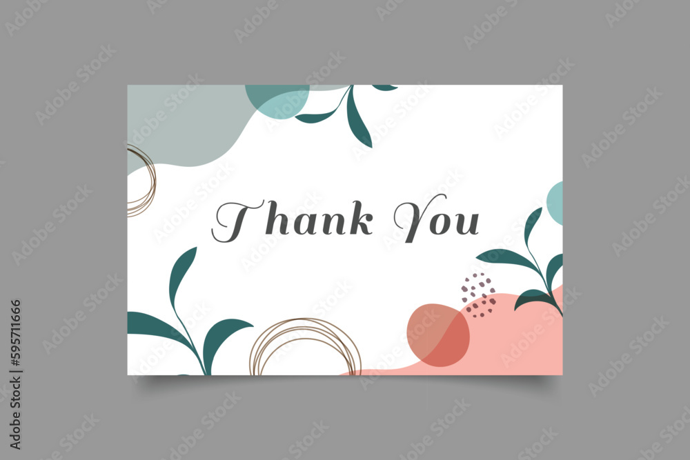 thank you card template design Stock Vector | Adobe Stock
