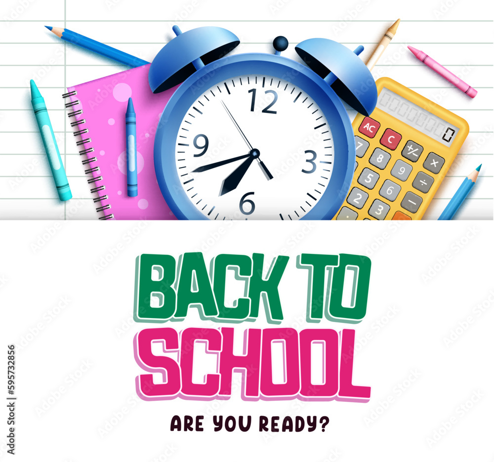 Back to school vector template. Back to school text in empty space with ...