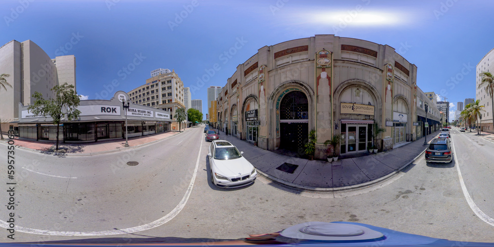360 equirectangular photo shops at Downtown Miami historic buildings ...