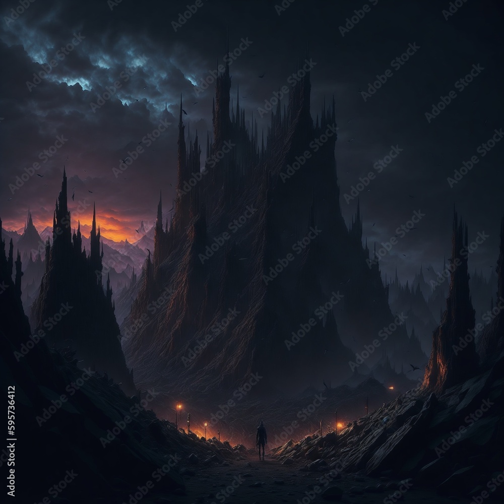 dark fantasy wasteland, dramatic lighting, 8k, vivid colors ...