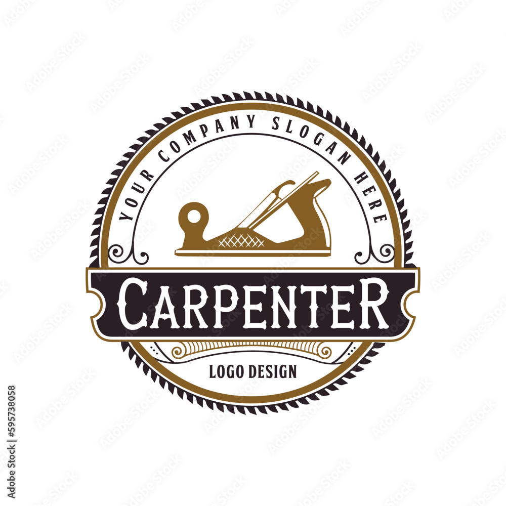 Carpentry Logo Design and Vector Illustration, Line Art, Hammer Steel ...