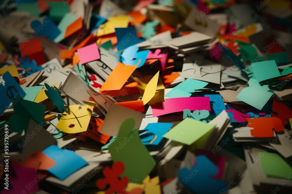 Assortment of colorful sticky notes with question marks. Generative AI ...