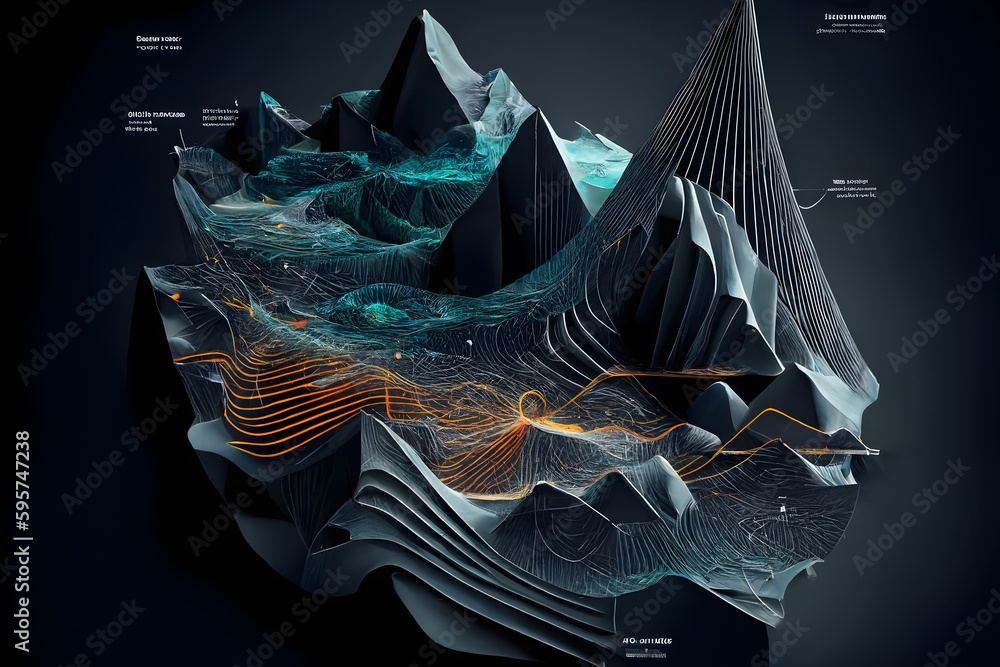 scifi illustrations 3d angle infographics dataviz audio waveforms space ...