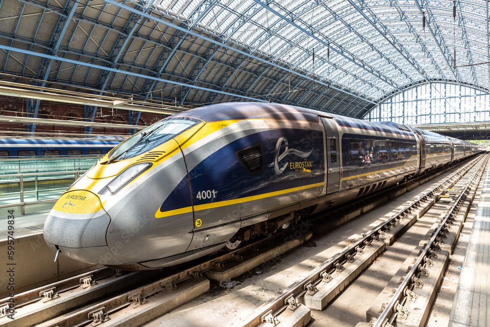 Modern The Eurostar high speed bullet train in London, UK Stock Photo ...