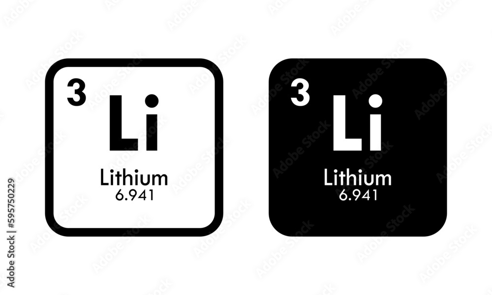 lithium icon set. vector template illustration for web design Stock ...