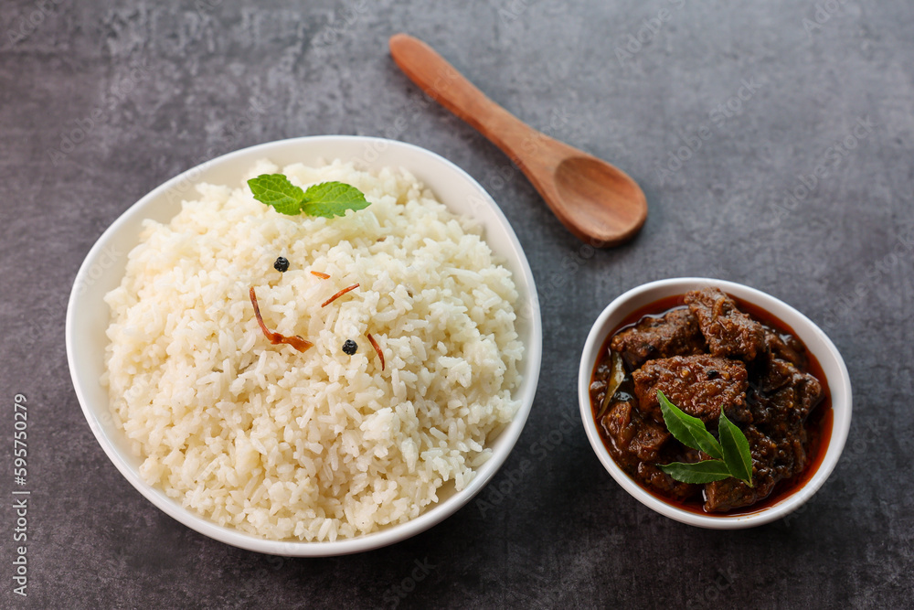 Mutton or Beef biryani Ghee rice. Gosht or lamb biryani Hyderabadi Dum ...