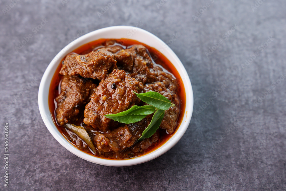 Spicy beef curry. Goan style beef vindaloo. Traditional Indian Lamb or ...