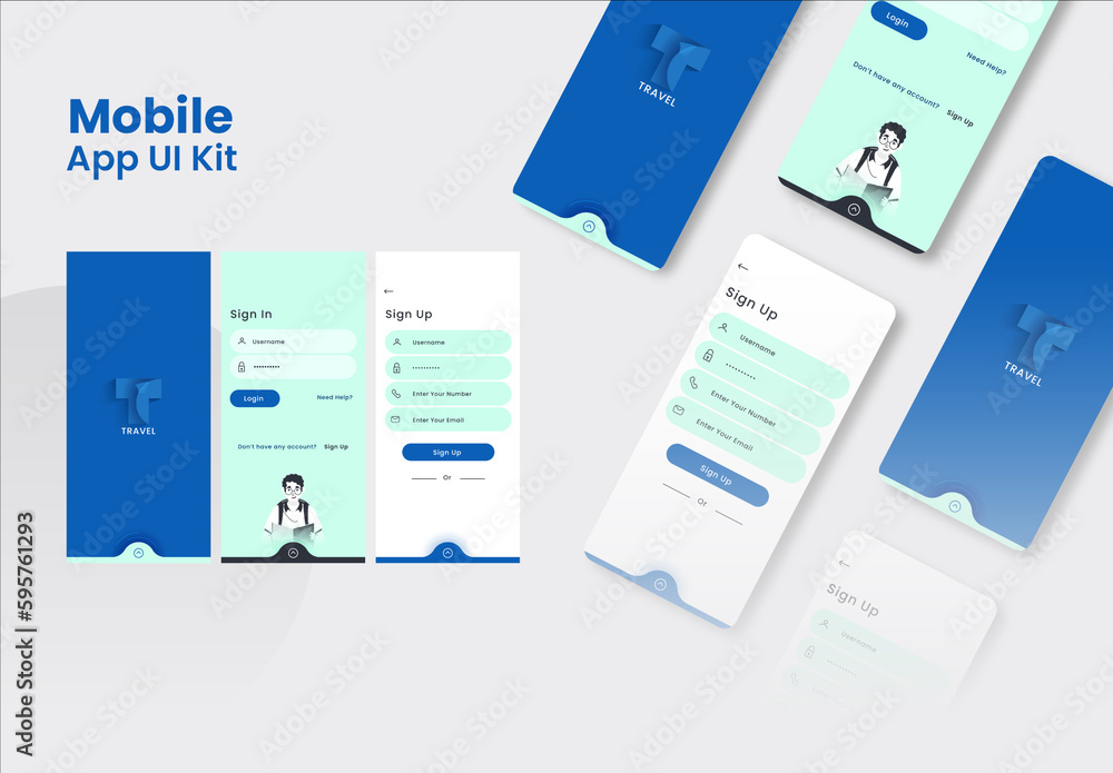 Traveling Mobile App, Sign in and Sign up, Ui and Ux Screen Layouts ...
