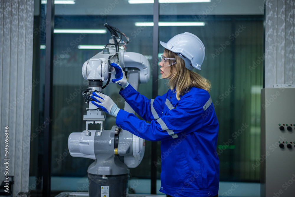 Engineer factory industry wearing safety uniform work and checking ...