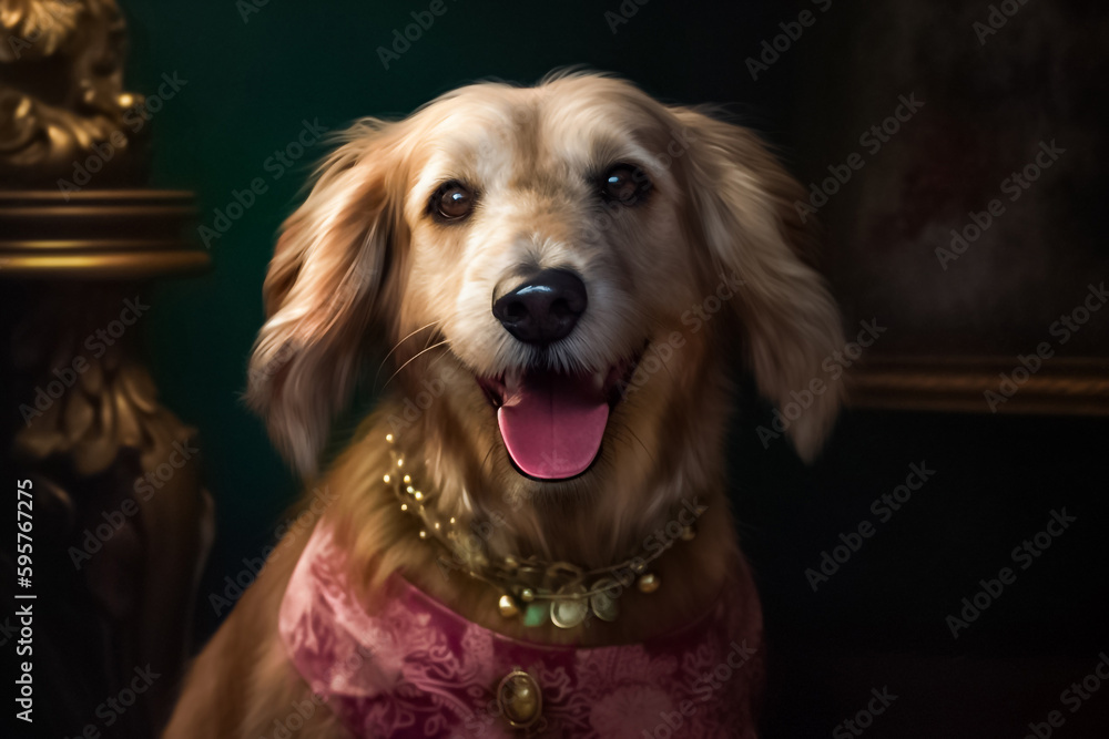 The female dog in a dress is a symbol of beauty and elegance, perfect ...