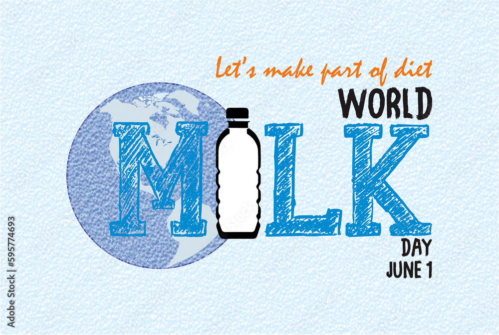 Let's make part of our diet. world milk day banner and poster with ...