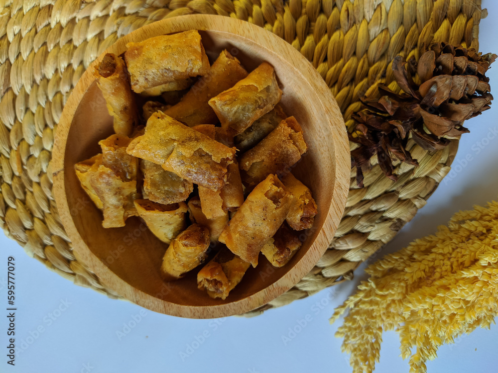 this is sumpia. Sumpia is a snack food from Indonesia which is made ...