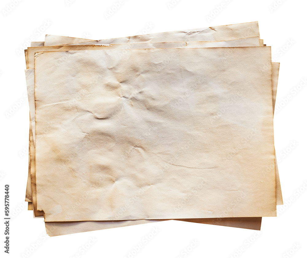 Old brown paper isolated on transparent background. Png realistic ...