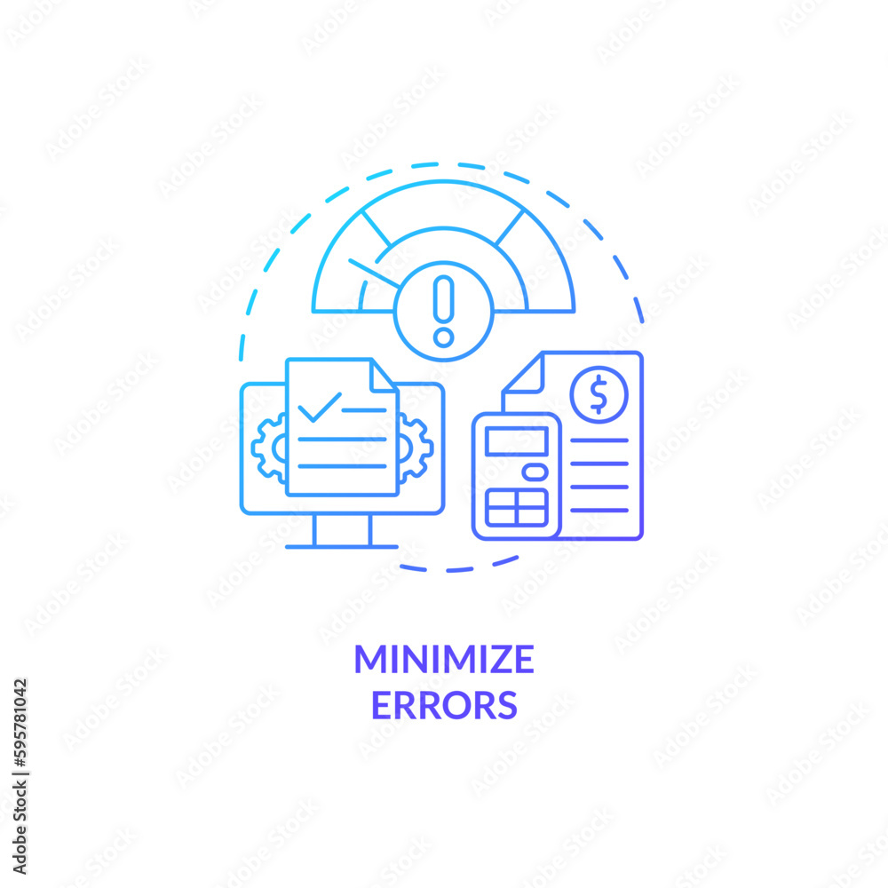 Minimize Errors Blue Gradient Concept Icon Accurate Calculations Accounting Software Benefit