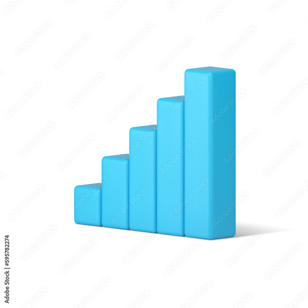 Bar diagram blue chart growth column structure scale data visualization ...