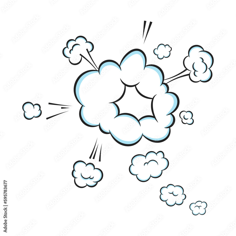 Fart smoke smelling cloud pop art comic book cartoon flat style design ...