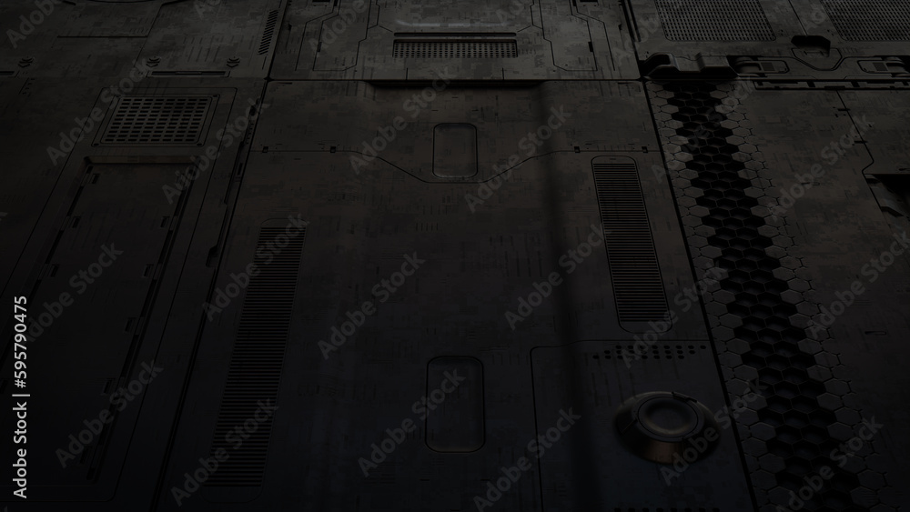 Black, Tech Background with Futuristic 3D Panels. Dark, Sci-Fi style ...