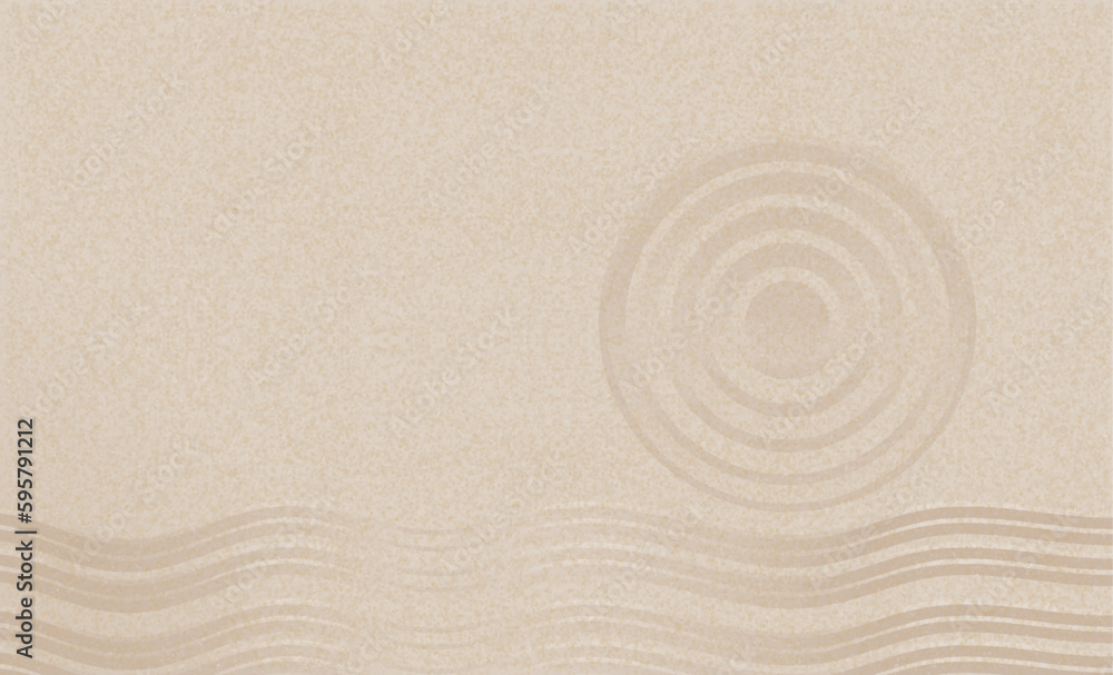 Sand beach texture with simple spiritual patterns in Japanese Zen ...